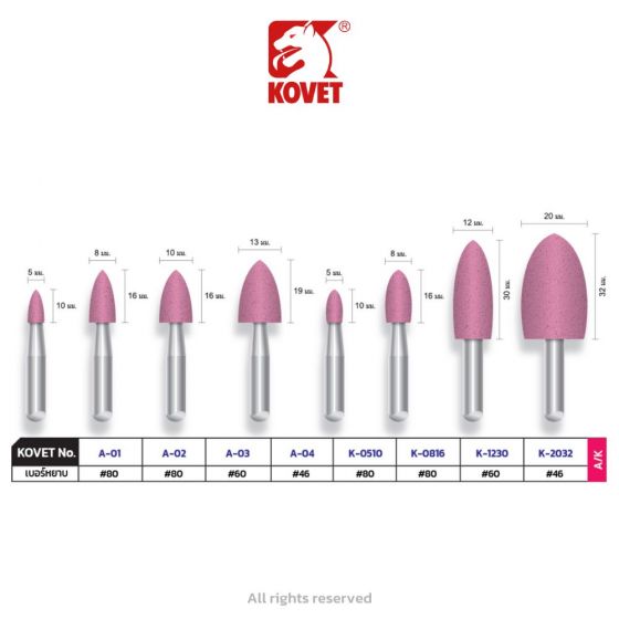 หินเจียระไนแกน 6 มม. KOVET #W193