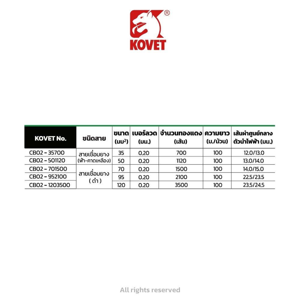 สายเชื่อมยาง KOVET | Kovet.com