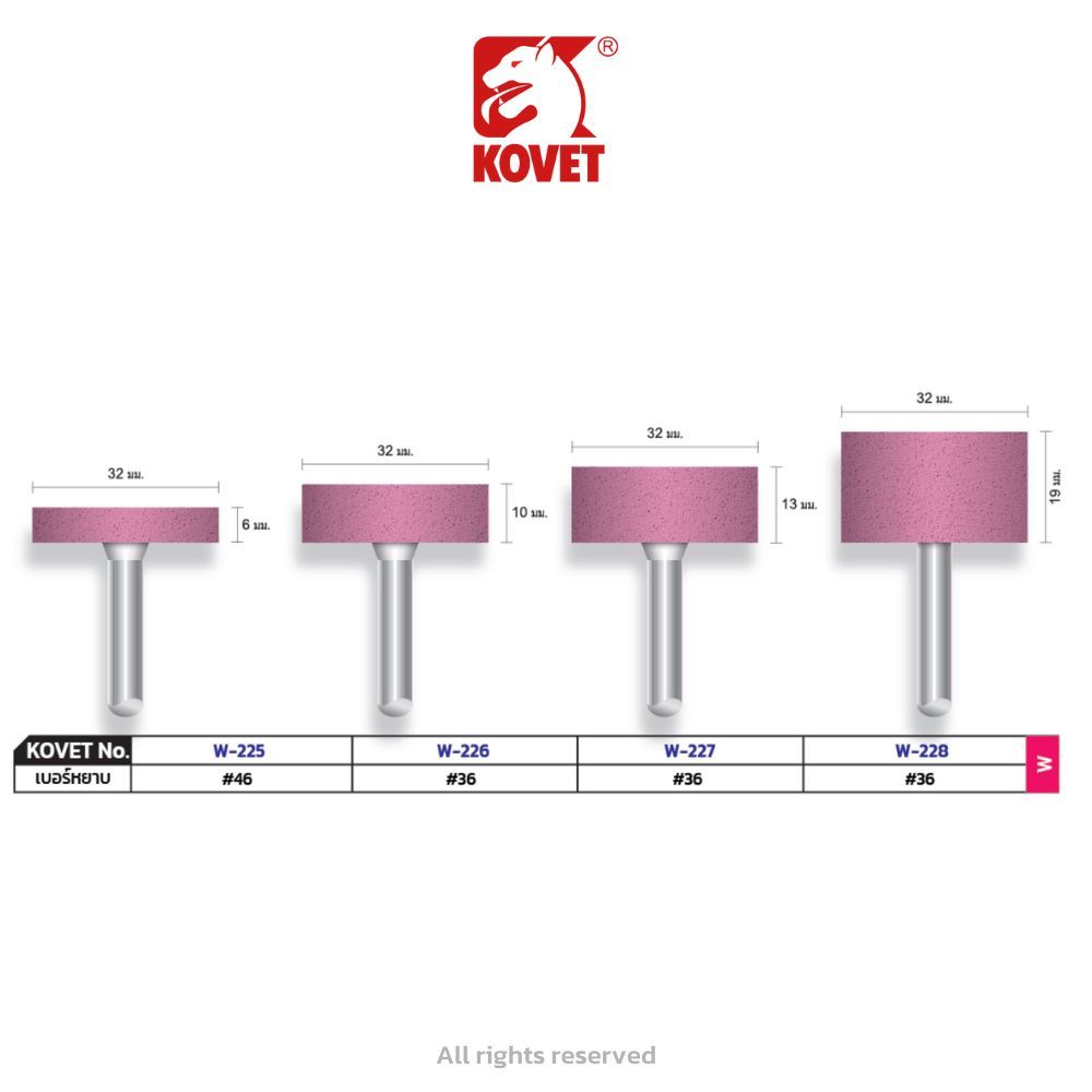 หินเจียระไนแกน 6 มม. KOVET #W193