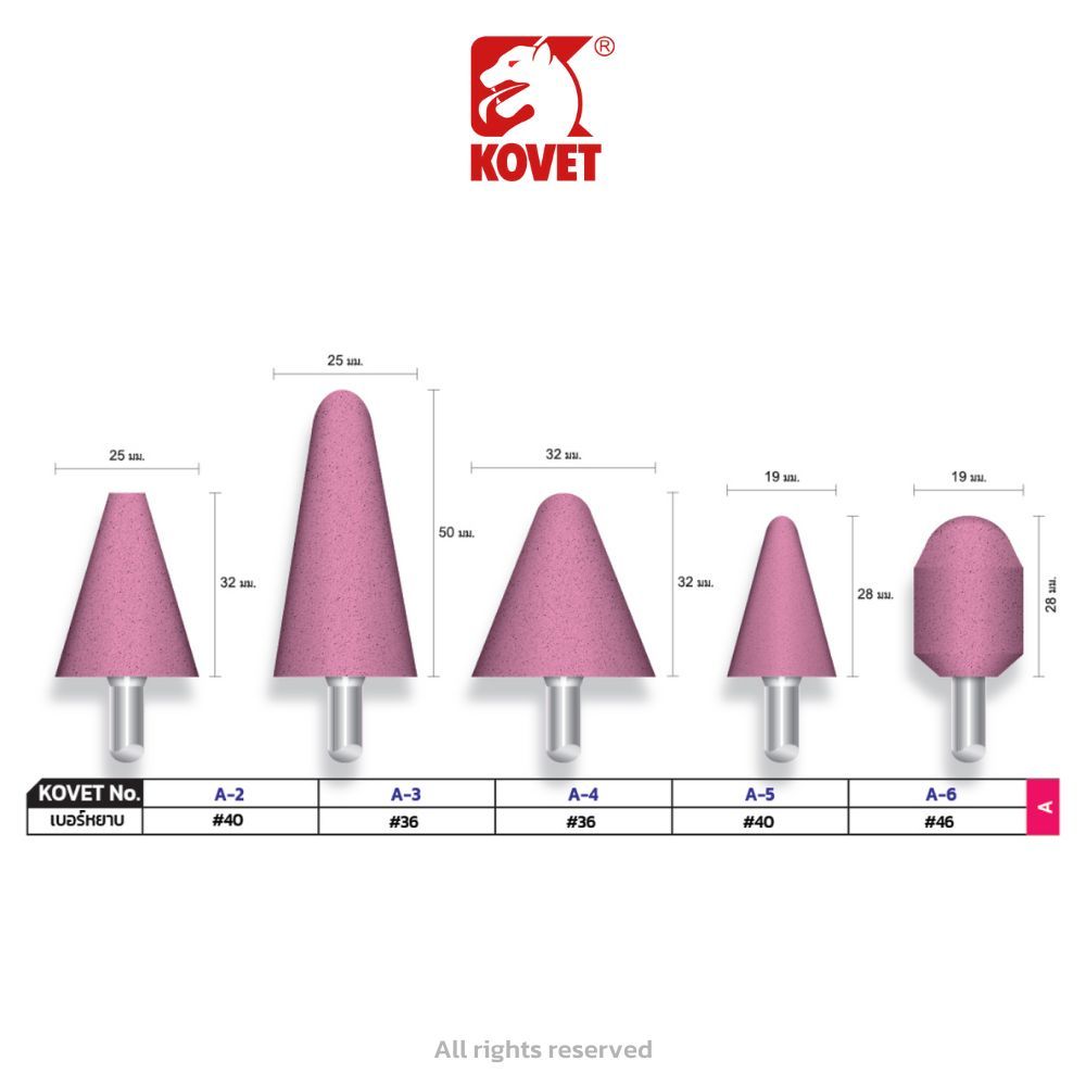 หินเจียระไนแกน 6 มม. KOVET #W193