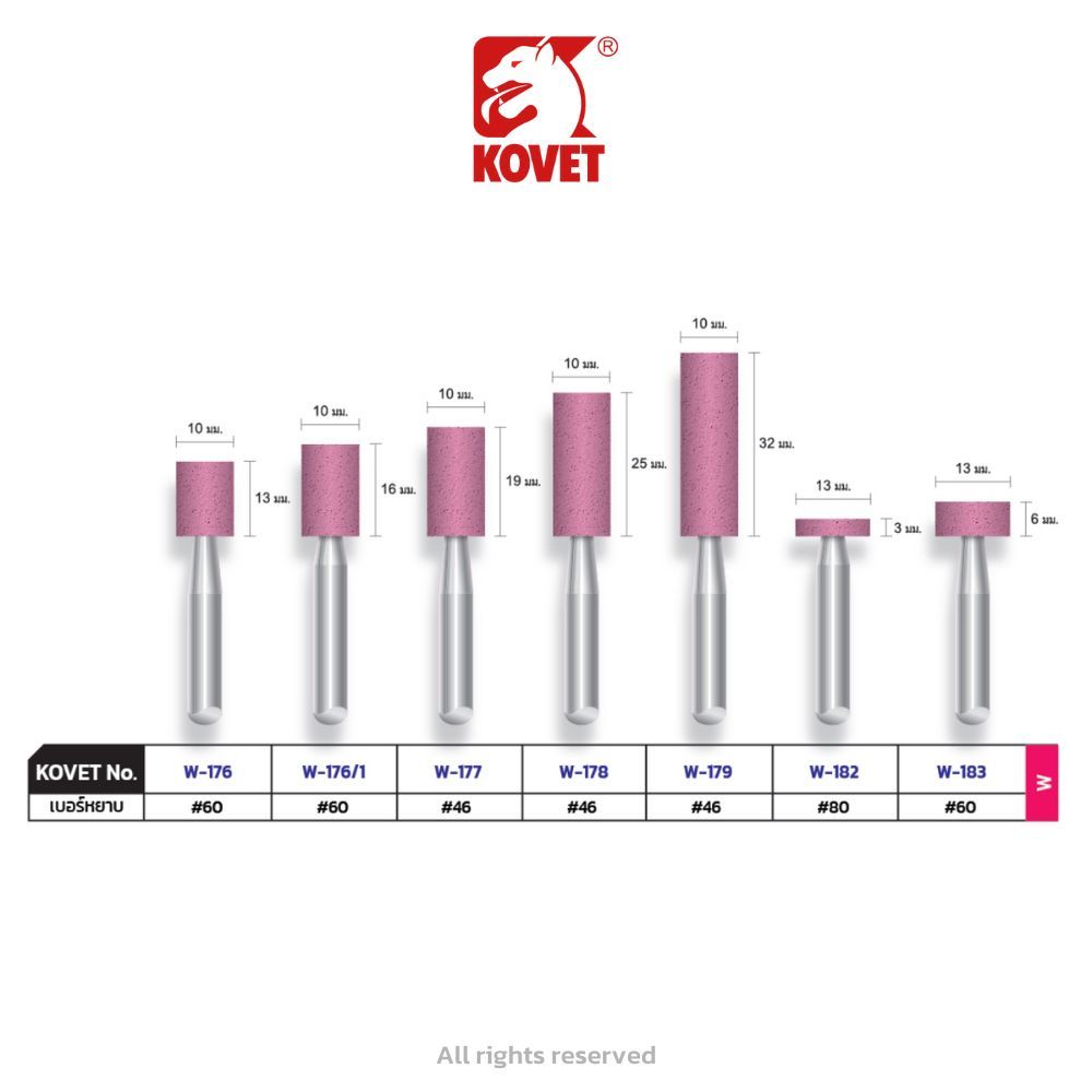 หินเจียระไนแกน 6 มม. KOVET #W193